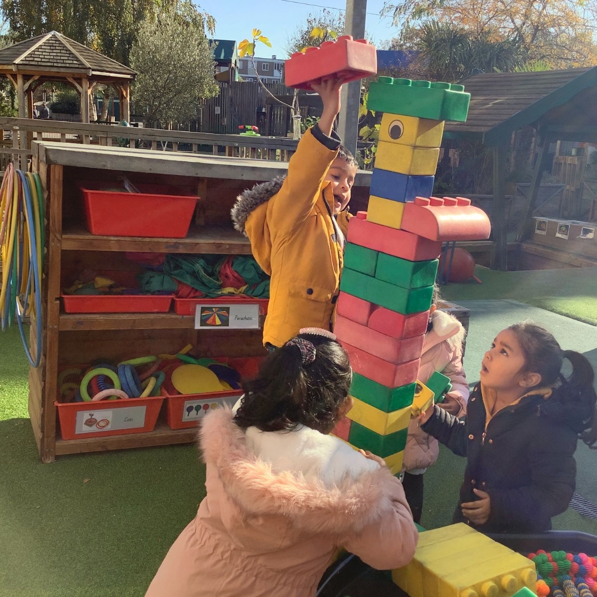 Tall towers in Nursery. - Stepney Park Primary School